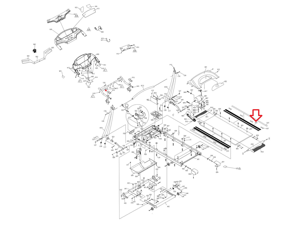 Horizon Fitness T95 Treadmill Side Rail Set 059932-Z – hydrafitnessparts