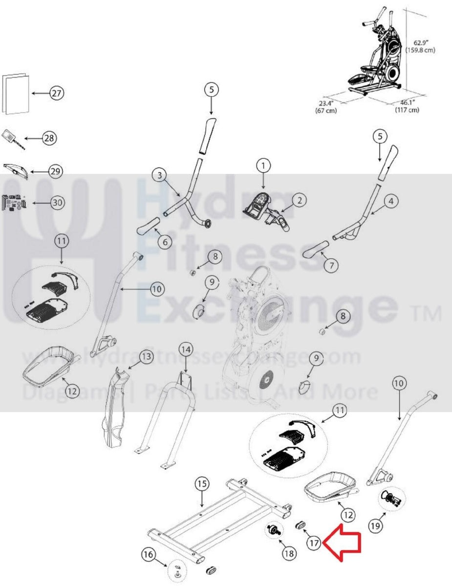 Bowflex Elliptical Frame End Cap 8000089 – hydrafitnessparts