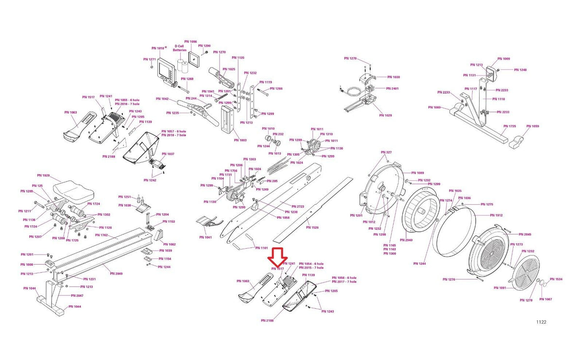 Concept Ii Model D Indoor Blue Gray Model E Rower Foot Strap 1517 ...