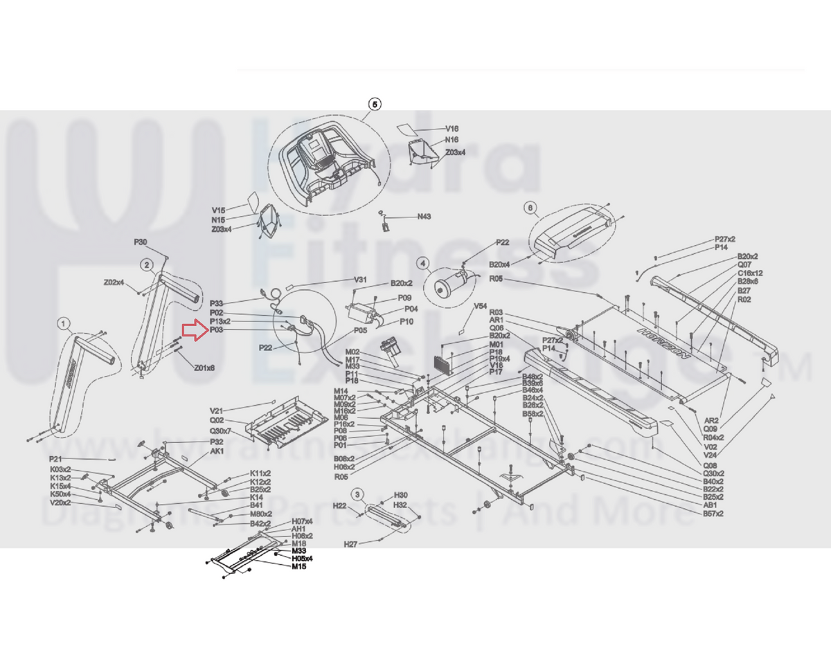 Horizon Fitness TM684 Treadmill Power Socket 16A 061302-A ...