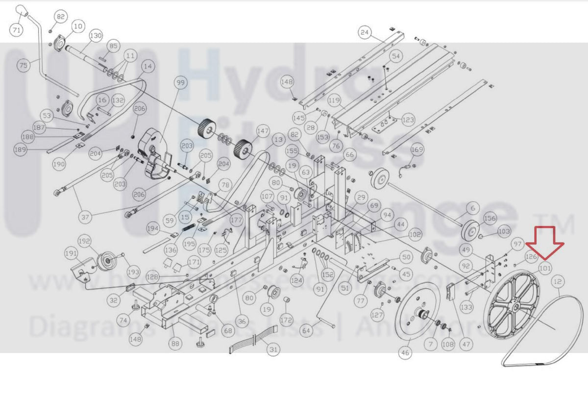 Nu-Step TRS-4000 Recumbent Bike Pulley Flywheel Sheve and Rear Shaft A ...