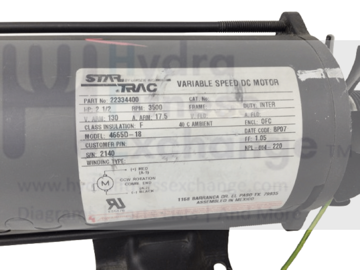 Star Trac TR4000 Treadmill DC Drive Motor with Flywheel 22334400 ...