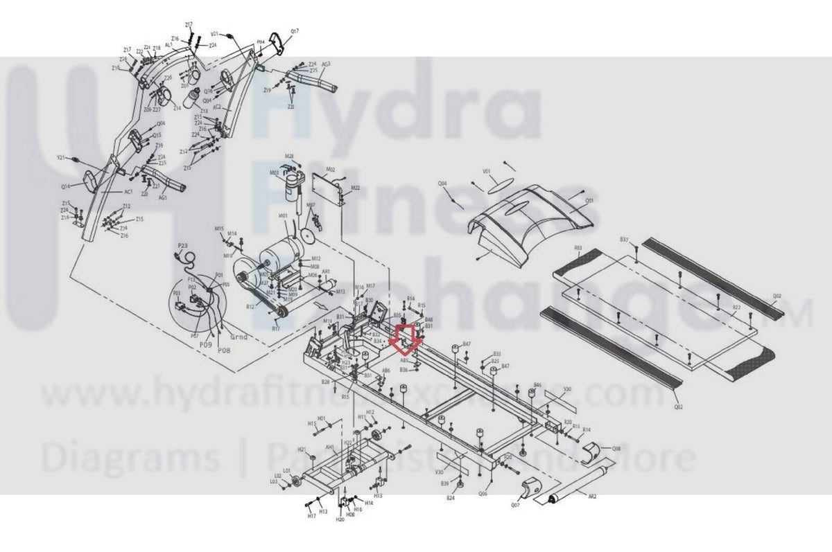 Vision Fitness T9200 T9500 T9600 T9700 T8500 Treadmill Right Guide Bel ...