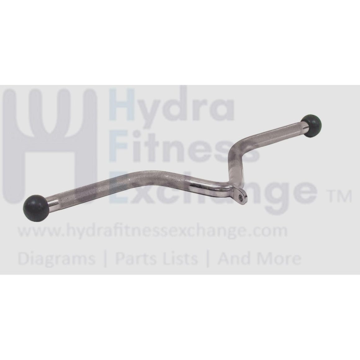 York Barbell V Shape Chrome Bar with Rubber Ends for Cable Machines ...