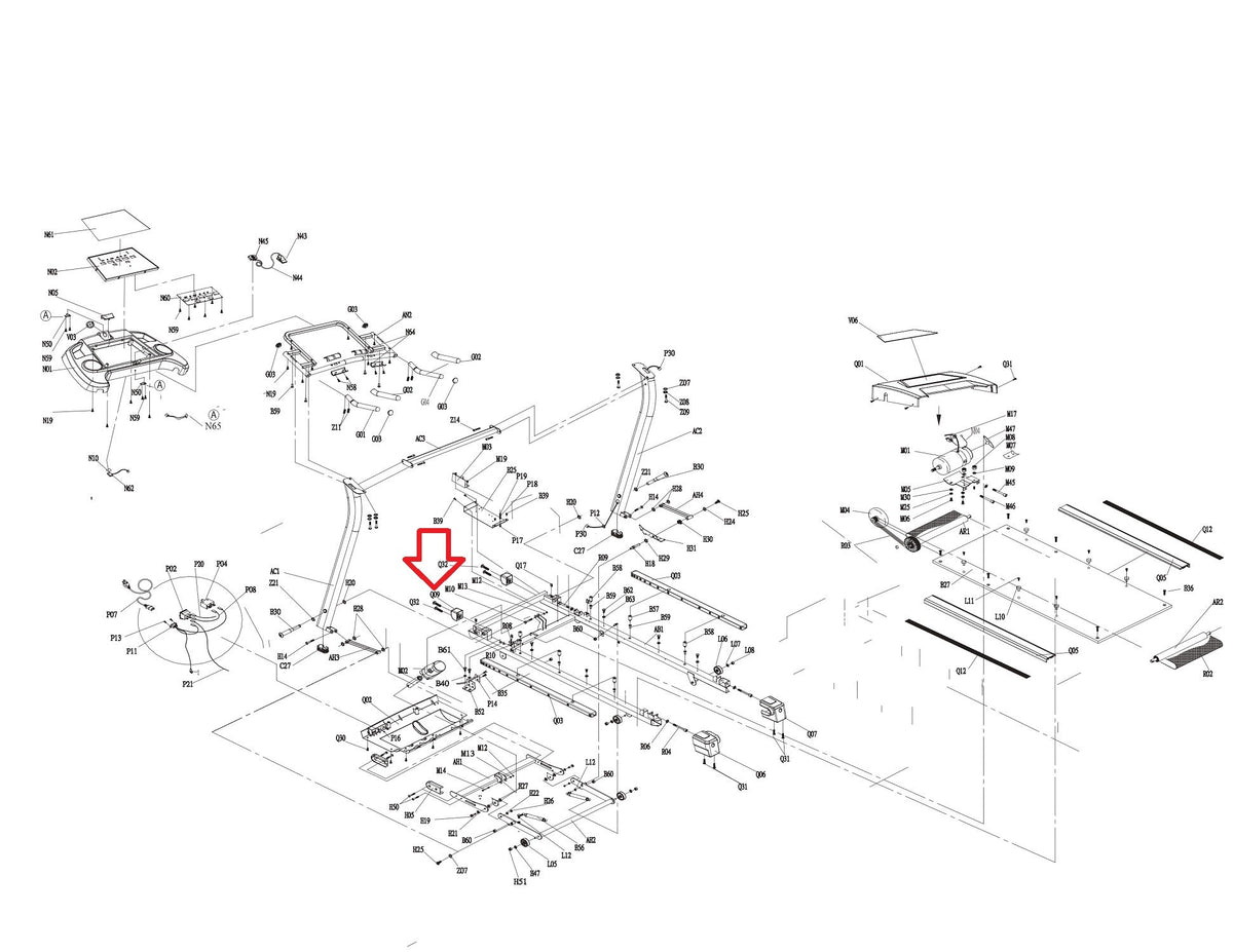 Horizon Fitness T500 Treadmill Main Frame Front End Cap 074082 ...
