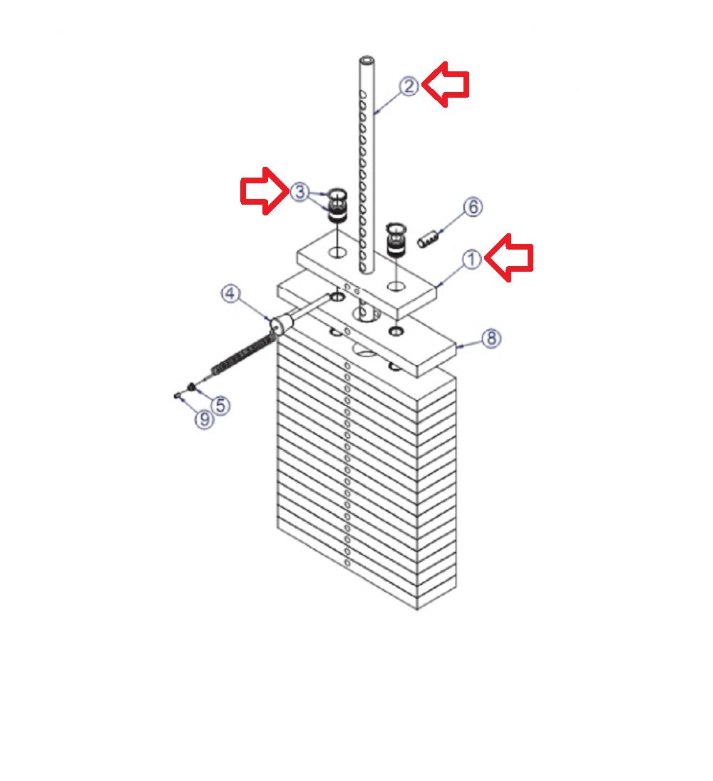 Life Fitness Strength System Weight Stem with Head Top Plate 7356601 ...