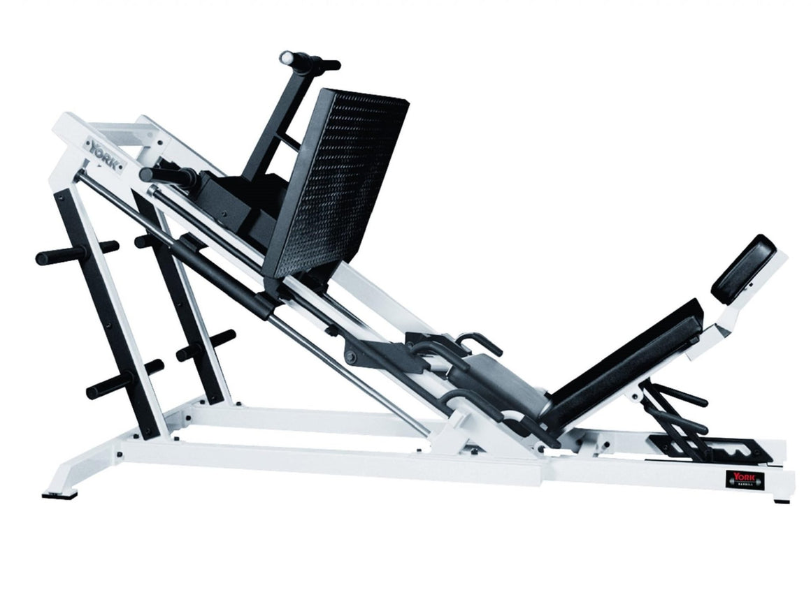 STS 35 Degree Leg Press Machine White 1200 lb Capacity Adjustable Seat ...
