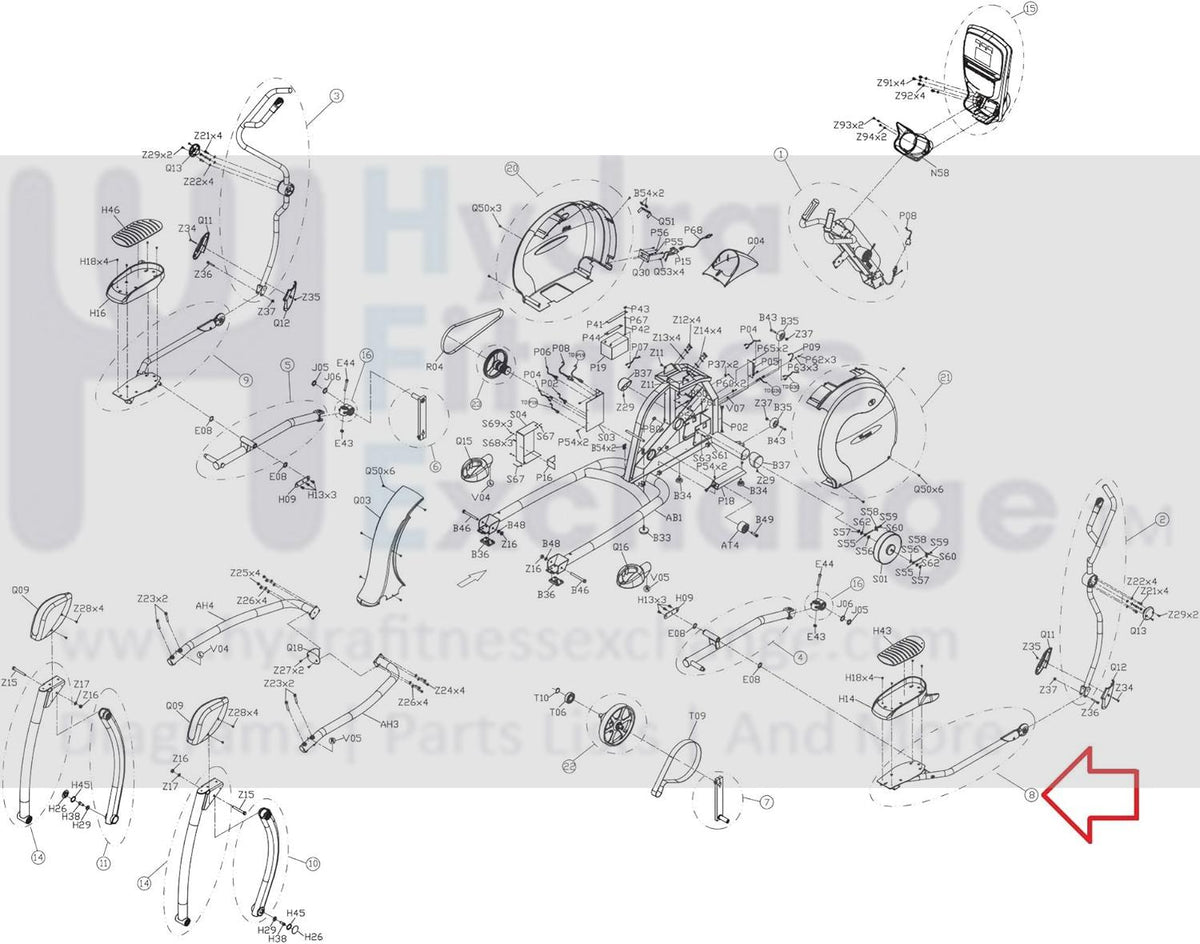 Vision Fitness Elliptical Right Link Arm 1000409903 – hydrafitnessparts