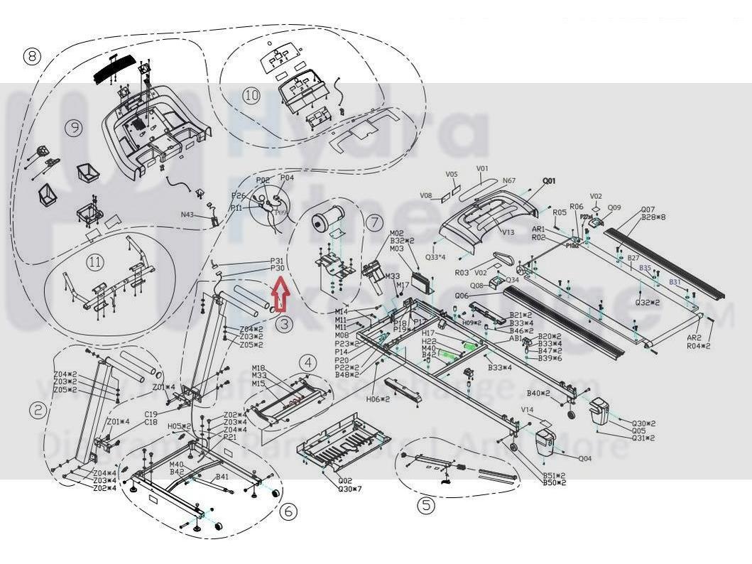 AFG Tempo Horizon 3.5AT CT5.3 T101 Treadmill Console Wire Harness 1000 ...