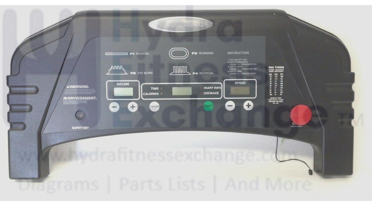 Endurance T3 3600A Treadmill Display Console Panel W/Circuit Board WEC ...