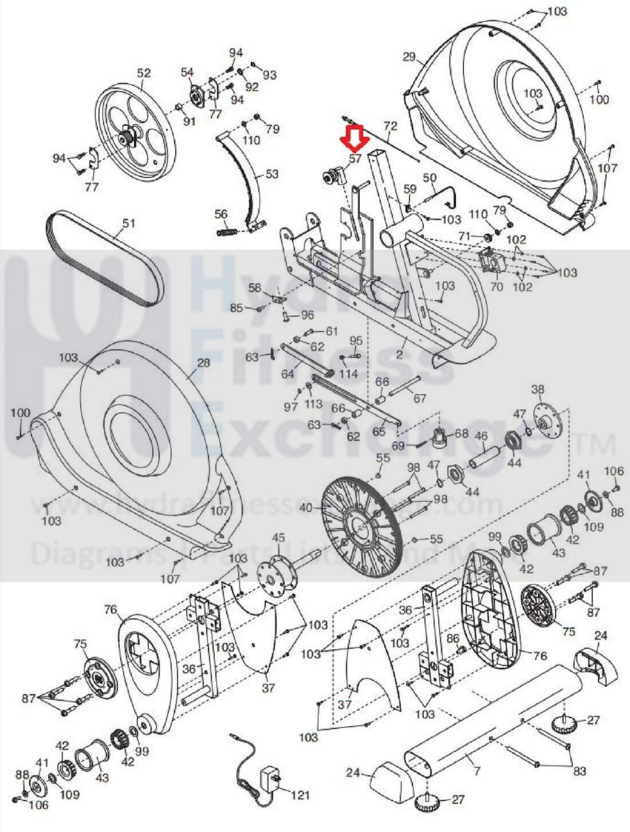 Epic Image NordicTrack Proform Reebok Elliptical Belt Idler Pulley Onl ...