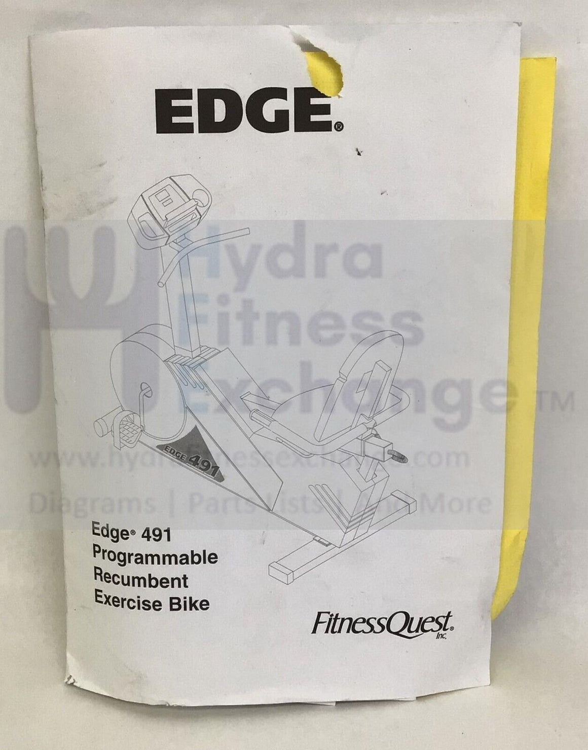 Fitness Quest Edge 491 491R Recumbent Bike User Owner's Manual ...