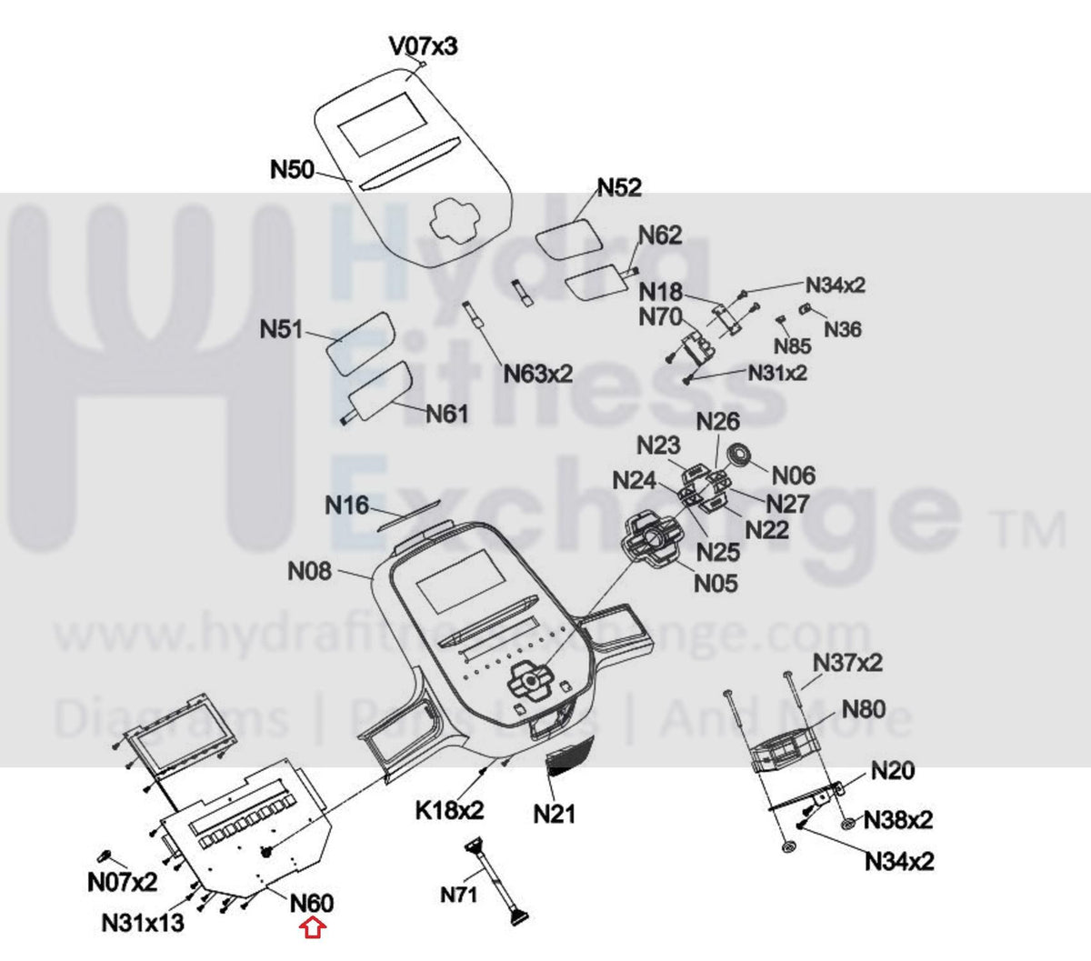 Horizon Fitness Treadmill Upper Control Panel 1000465348 ...