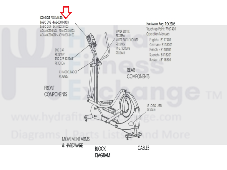 Life Fitness Elliptical Display Basic Console Assembly BAS111102044366 ...