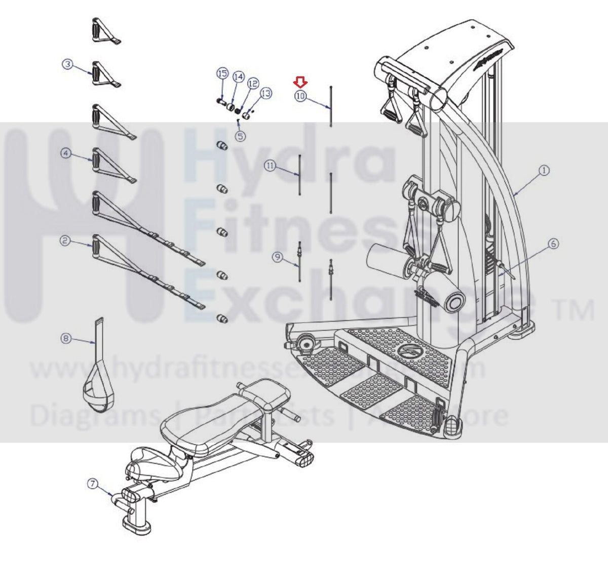 Life Fitness Parabody G5 Home Gym Long Lower Cable Assembly 5634 mm LE ...
