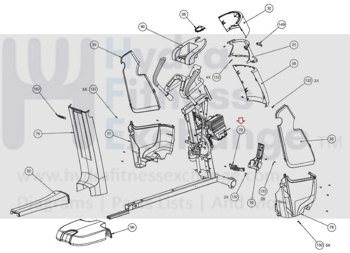 Precor AMT-12 885 823 833 835 Elliptical Plastic Spine Mount 301043-10 ...