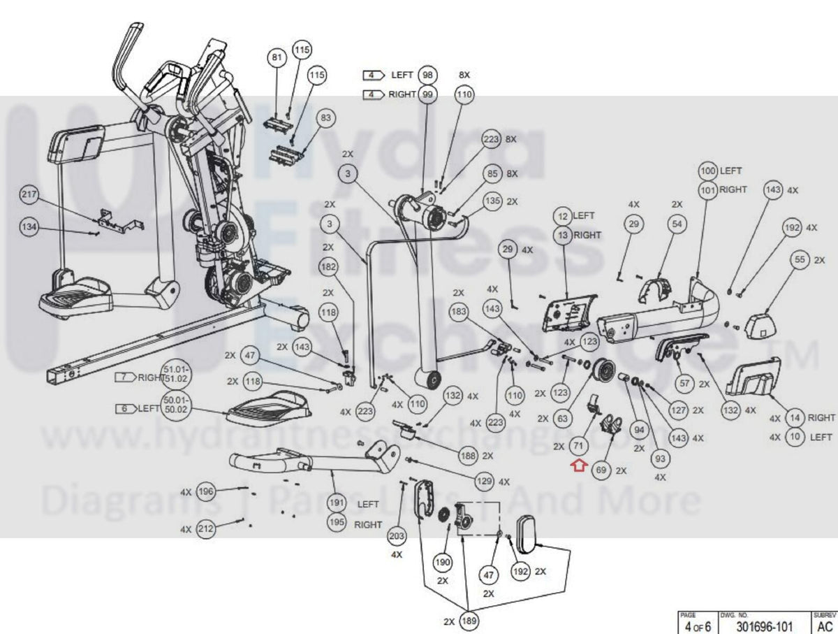 Precor AMT-12 885 833 835 Elliptical Front Belt Guide PPP0000003010571 ...