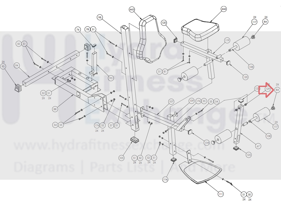 Precor Pacific Fitness Zuma Solana Home Gym Pad Bar End Cap 45239-101 ...
