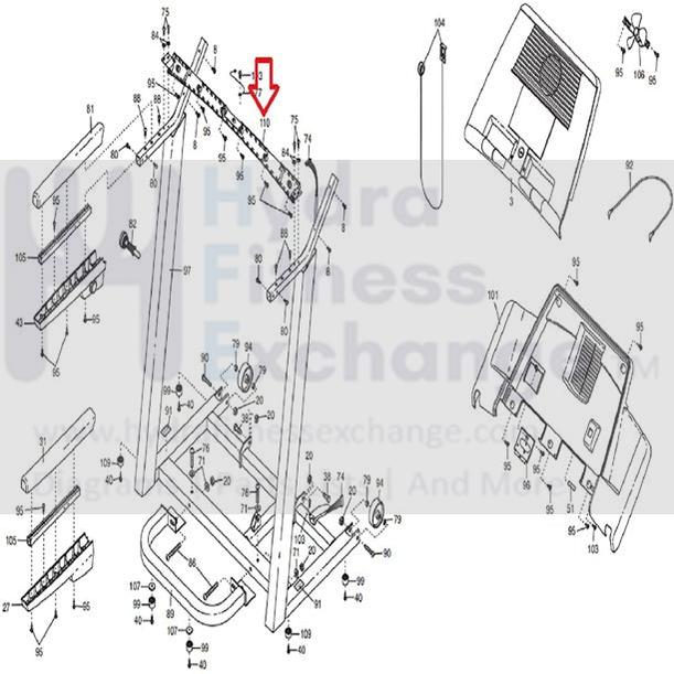 Proform 600 X XP 550e 550s 650e Treadmill Console Crossbar 223259 or 2 ...