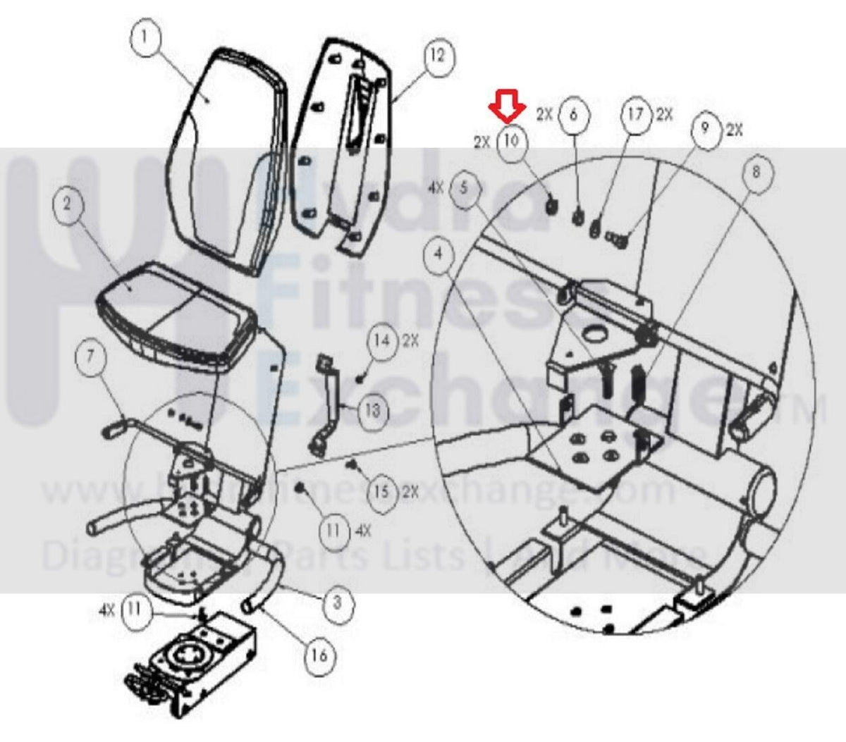 SciFit Recumbent Elliptical Nut 3/8"-16 37018 – hydrafitnessparts