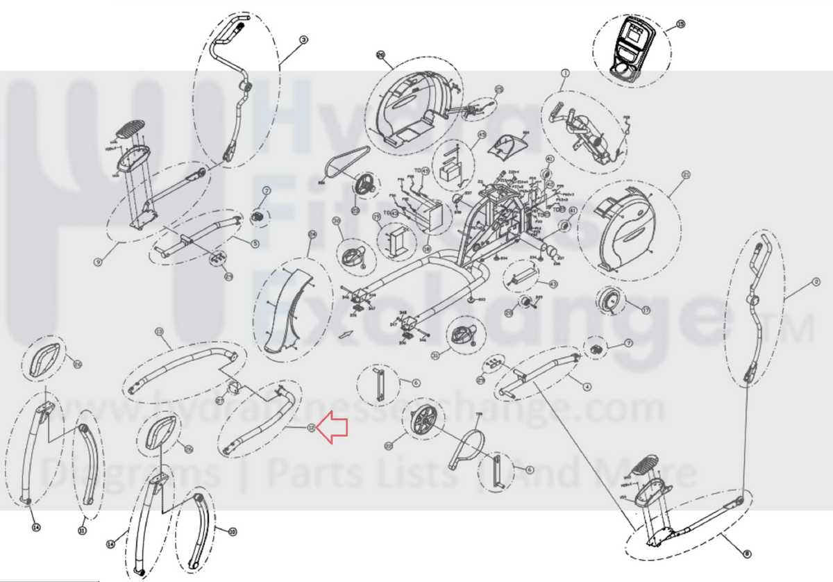 Vision Fitness Elliptical Right Adjustment Arm 1000228508 ...