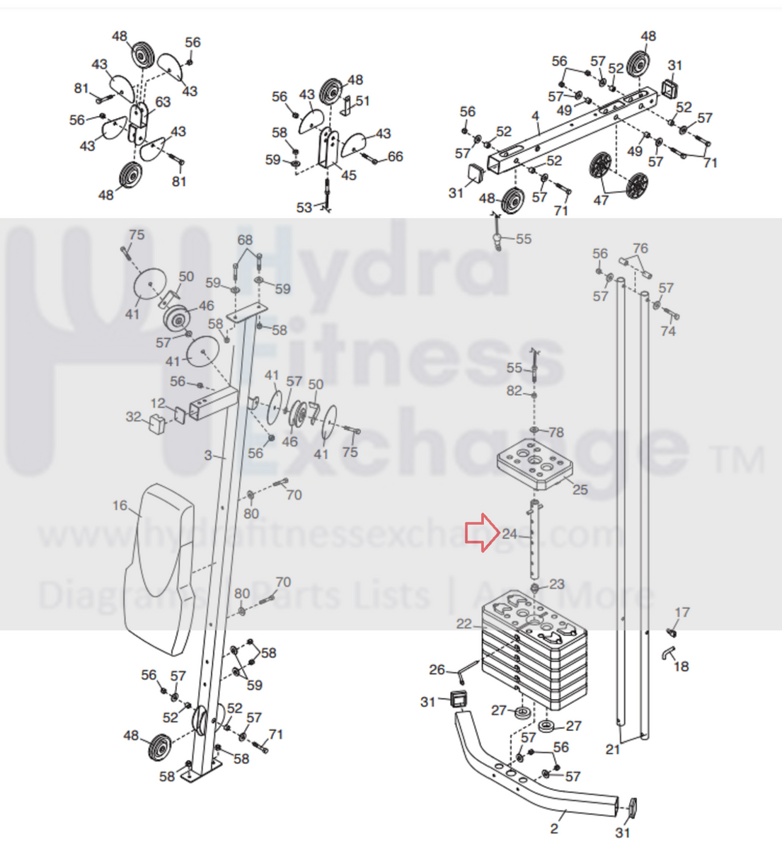 Weider 2980 X () System WESY1938C0 Strength System Weight Selector 267 ...