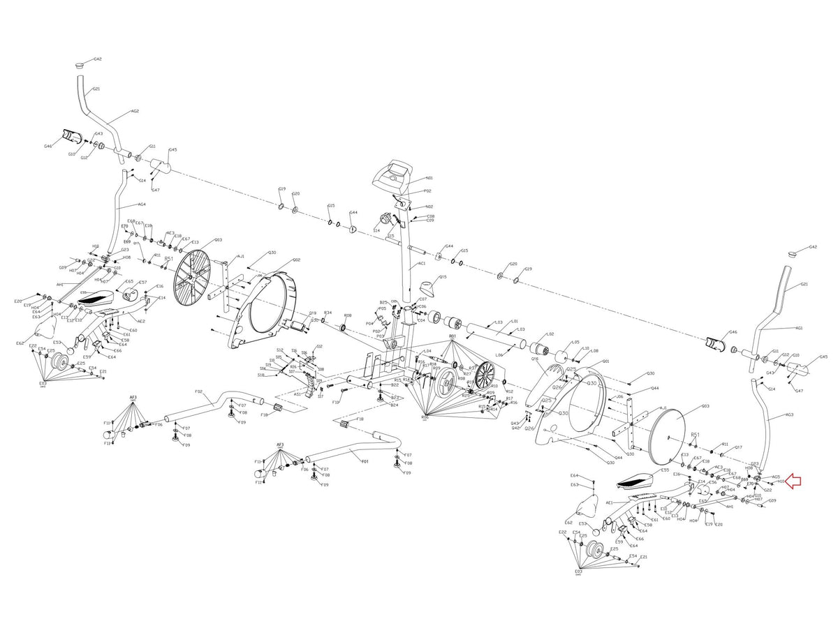 Horizon Matrix Fitness Elliptical Oval Hex Socket Screw M8x1.25Px50L 0 ...
